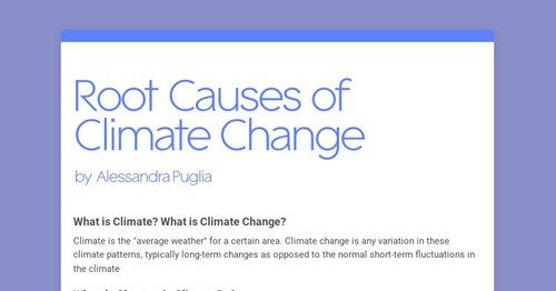 Root Causes of Climate Change | Smore Newsletters