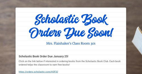 Scholastic Book Orders Due Soon! | Smore Newsletters