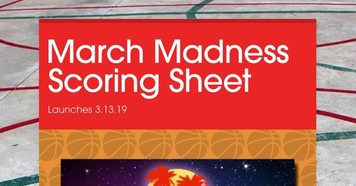 March Madness Scoring Sheet