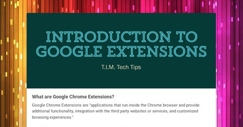 Introduction to Google Extensions | Smore Newsletters for Education