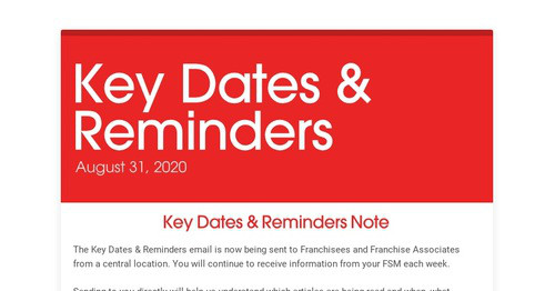 Key Dates & Reminders | Smore Newsletters
