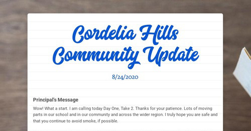 Cordelia Hills Community Update | Smore Newsletters