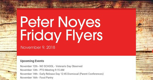 Peter Noyes Friday Flyers