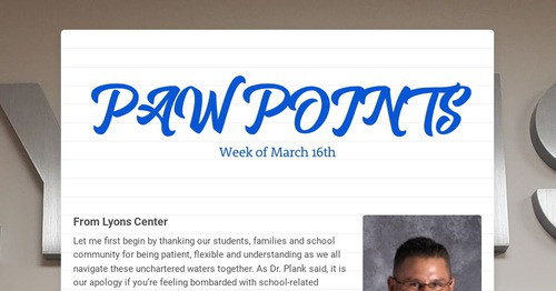 PAW POINTS | Smore Newsletters