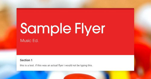 Sample Flyer | Smore Newsletters