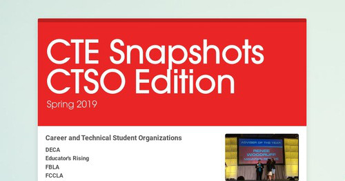 CTE Snapshots CTSO Edition | Smore Newsletters