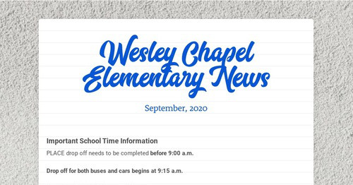 Wesley Chapel Elementary News | Smore Newsletters