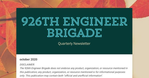 926th Engineer Brigade | Smore Newsletters