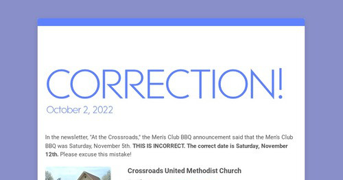 CORRECTION! | Smore Newsletters for Business
