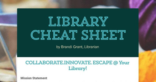 Library Cheat Sheet | Smore Newsletters