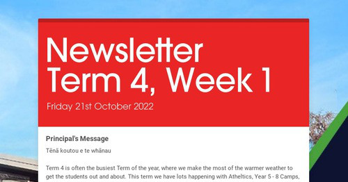 Newsletter Term 4, Week 1