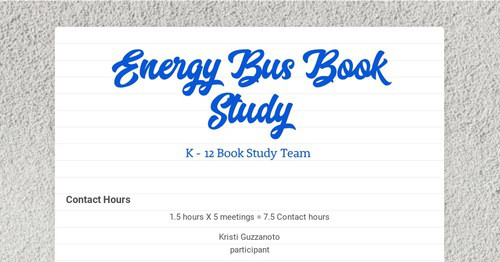 Energy Bus Book Study | Smore Newsletters
