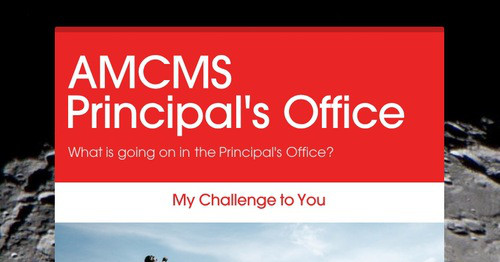 AMCMS Principal's Office | Smore Newsletters for Education