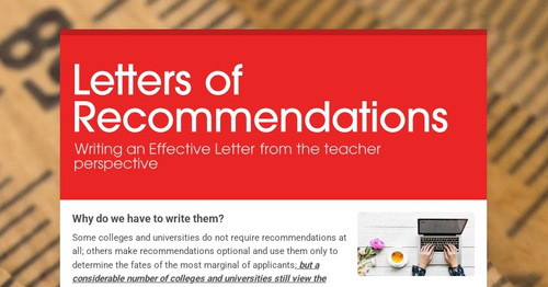 Letters of Recommendations