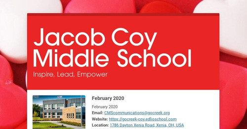 Jacob Coy Middle School | Smore Newsletters for Education