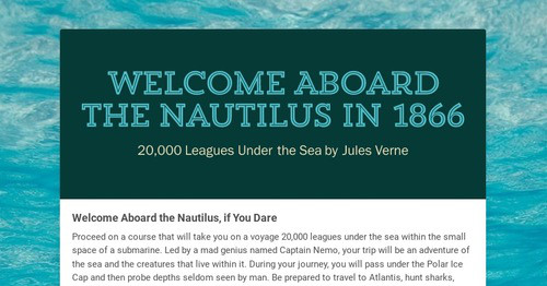 Welcome Aboard the Nautilus in 1866 | Smore Newsletters