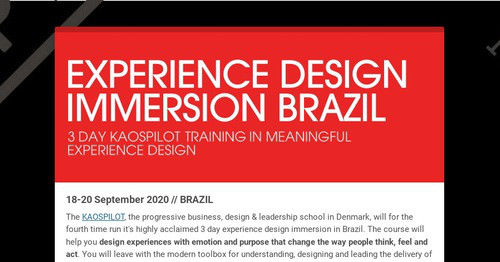 EXPERIENCE DESIGN IMMERSION BRAZIL | Smore Newsletters for Education