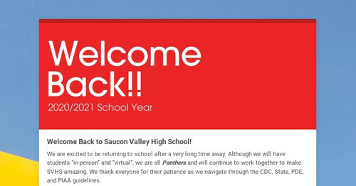 Welcome Back!!