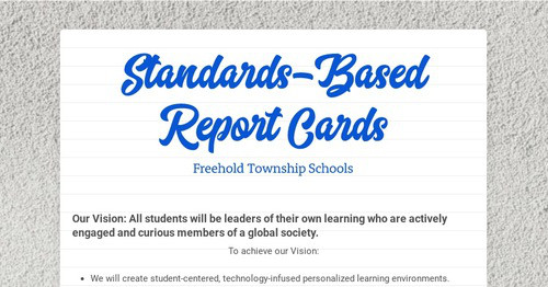 Standards-Based Report Cards