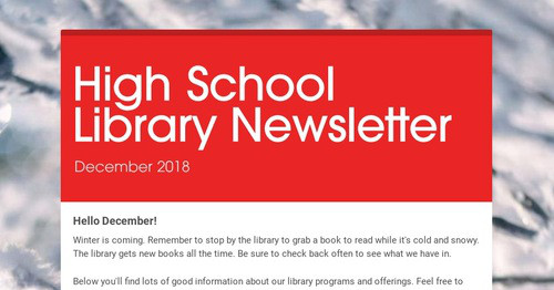 High School Library Newsletter | Smore Newsletters