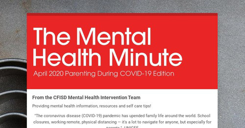 The Mental Health Minute | Smore Newsletters for Education