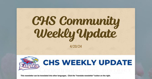 CHS Community Weekly Update | Smore Newsletters