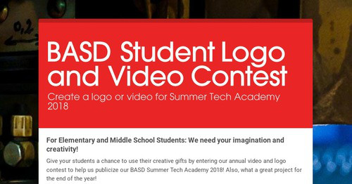 BASD Student Logo and Video Contest | Smore Newsletters for Education