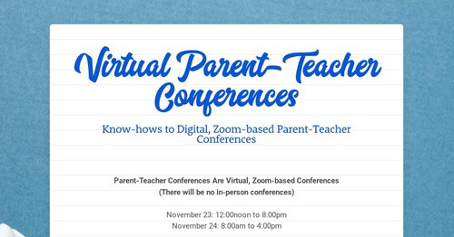 Virtual Parent-Teacher Conferences | Smore Newsletters