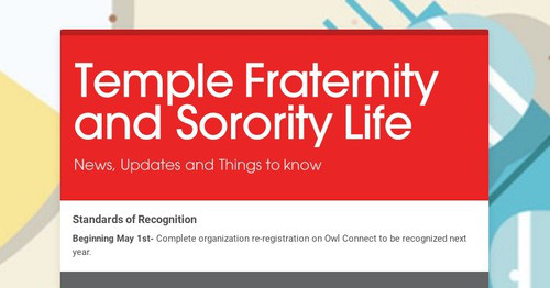 Temple Fraternity and Sorority Life | Smore Newsletters