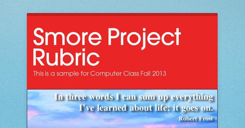 Smore Project Rubric | Smore Newsletters