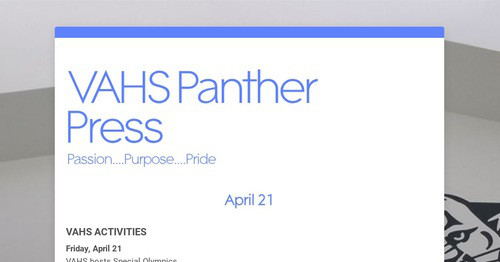 VAHS Panther Press | Smore Newsletters