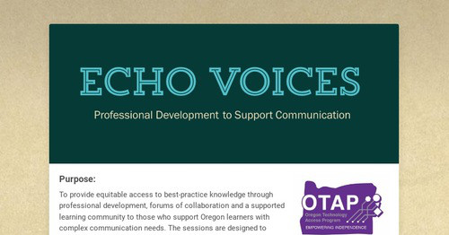 ECHO Voices | Smore Newsletters for Education