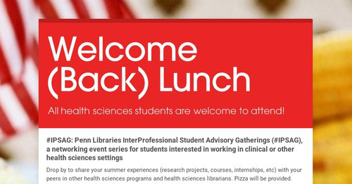Welcome (Back) Lunch | Smore Newsletters