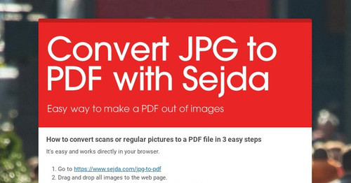 Convert JPG to PDF with Sejda | Smore Newsletters