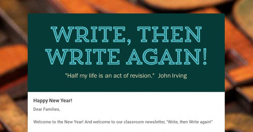 Write, then Write again! | Smore Newsletters