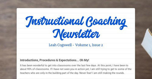 Instructional Coaching Newsletter | Smore Newsletters