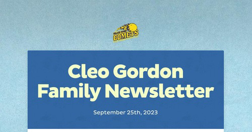 Cleo Gordon Family Newsletter | Smore Newsletters