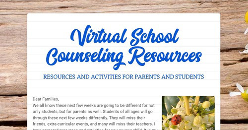 Virtual School Counseling Resources | Smore Newsletters
