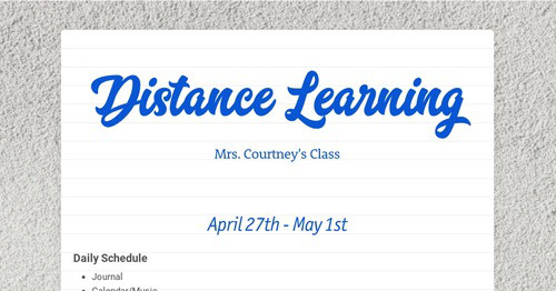 Distance Learning | Smore Newsletters