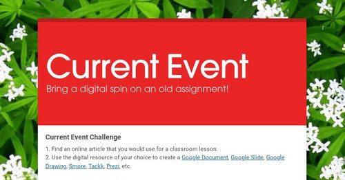 Current Event | Smore Newsletters
