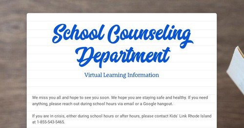 School Counseling Department | Smore Newsletters