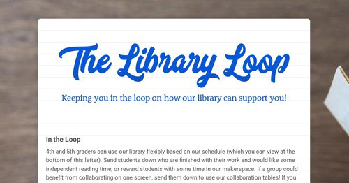 The Library Loop | Smore Newsletters