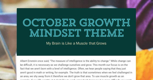 October Growth Mindset Theme | Smore Newsletters for Education