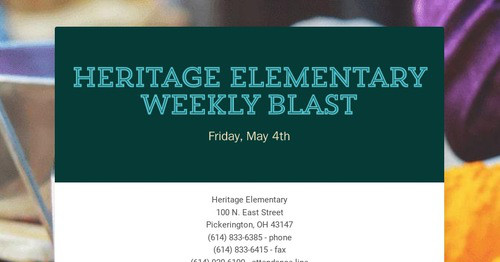 Heritage Elementary Weekly Blast | Smore Newsletters