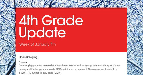 4th Grade Update | Smore Newsletters
