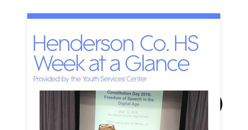 Henderson Co. HS Week at a Glance | Smore Newsletters for Education