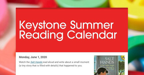 Keystone Summer Reading Calendar | Smore Newsletters for Education