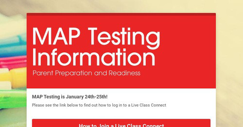 MAP Testing Information | Smore Newsletters