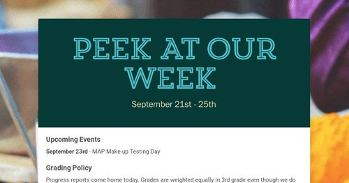 Peek At Our Week | Smore Newsletters