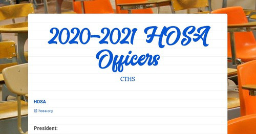 2020-2021 HOSA Officers | Smore Newsletters
